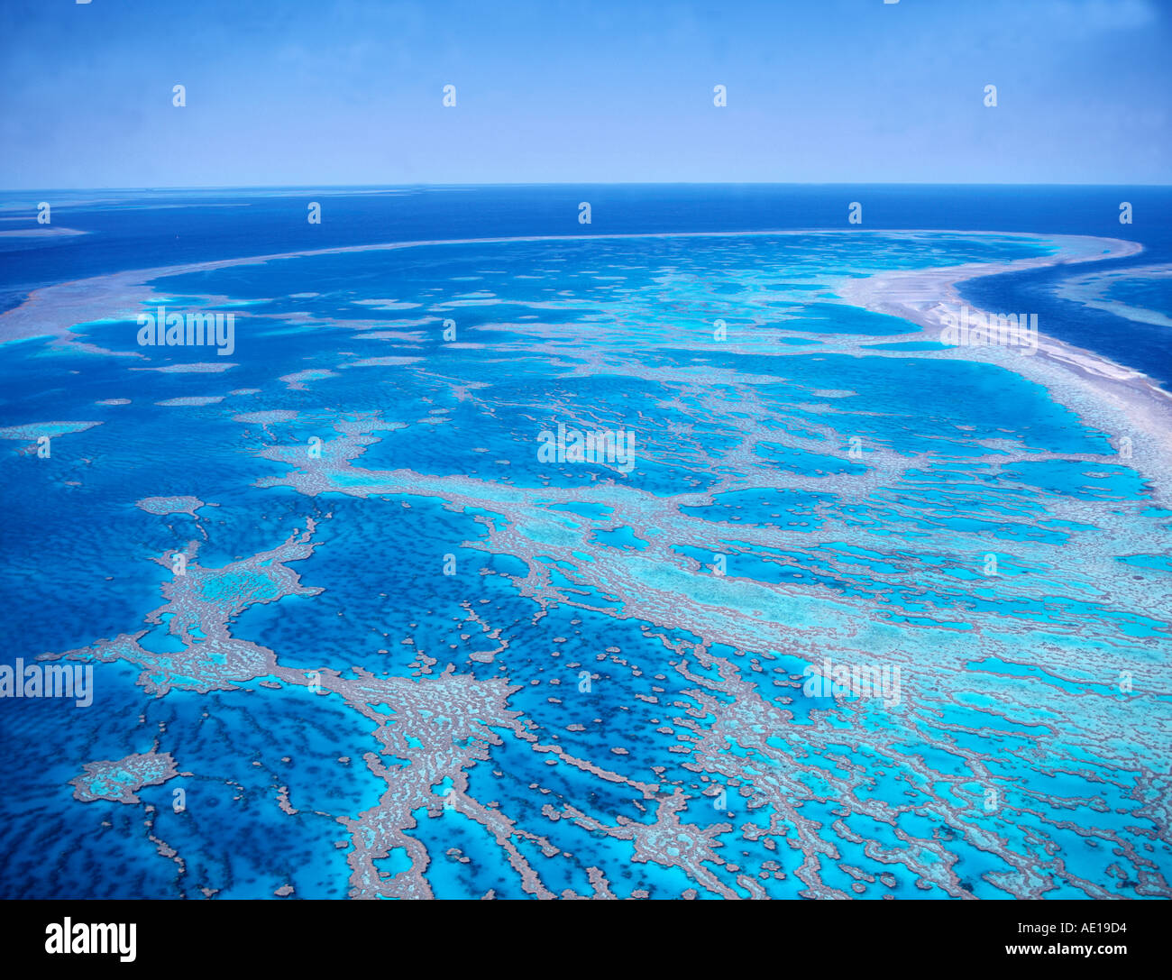 Aerial of Hook & Hardy reef systems on the Great Barrier Reef ...