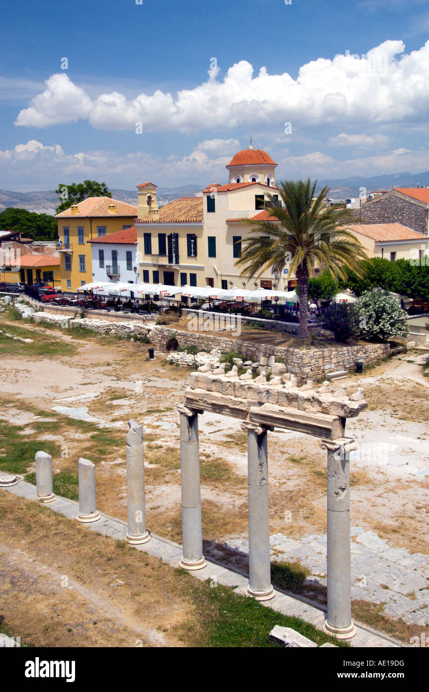 The remains of the Roman Forum in downtown Athens Greece Stock Photo ...