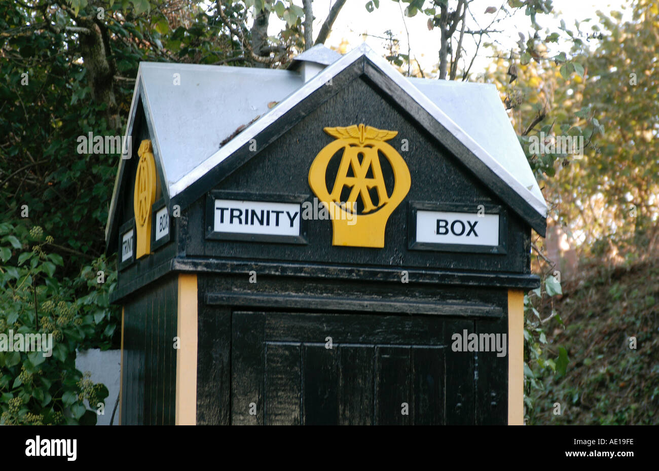 Old style AA breakdown box in Jersey UK Stock Photo - Alamy