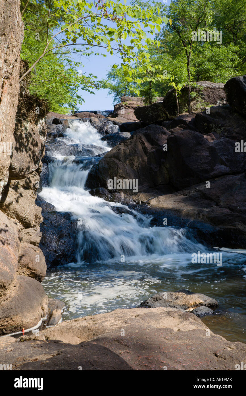 Chewacla Falls waterfall over dam at Chewacla State Park in Alabama USA ...