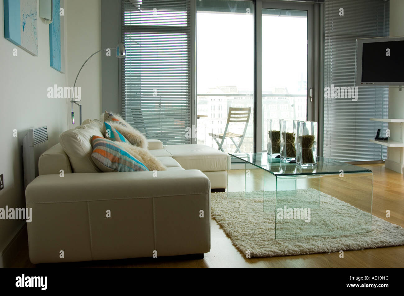 Modern style decorations inside a flat in Manchester UK Stock Photo - Alamy