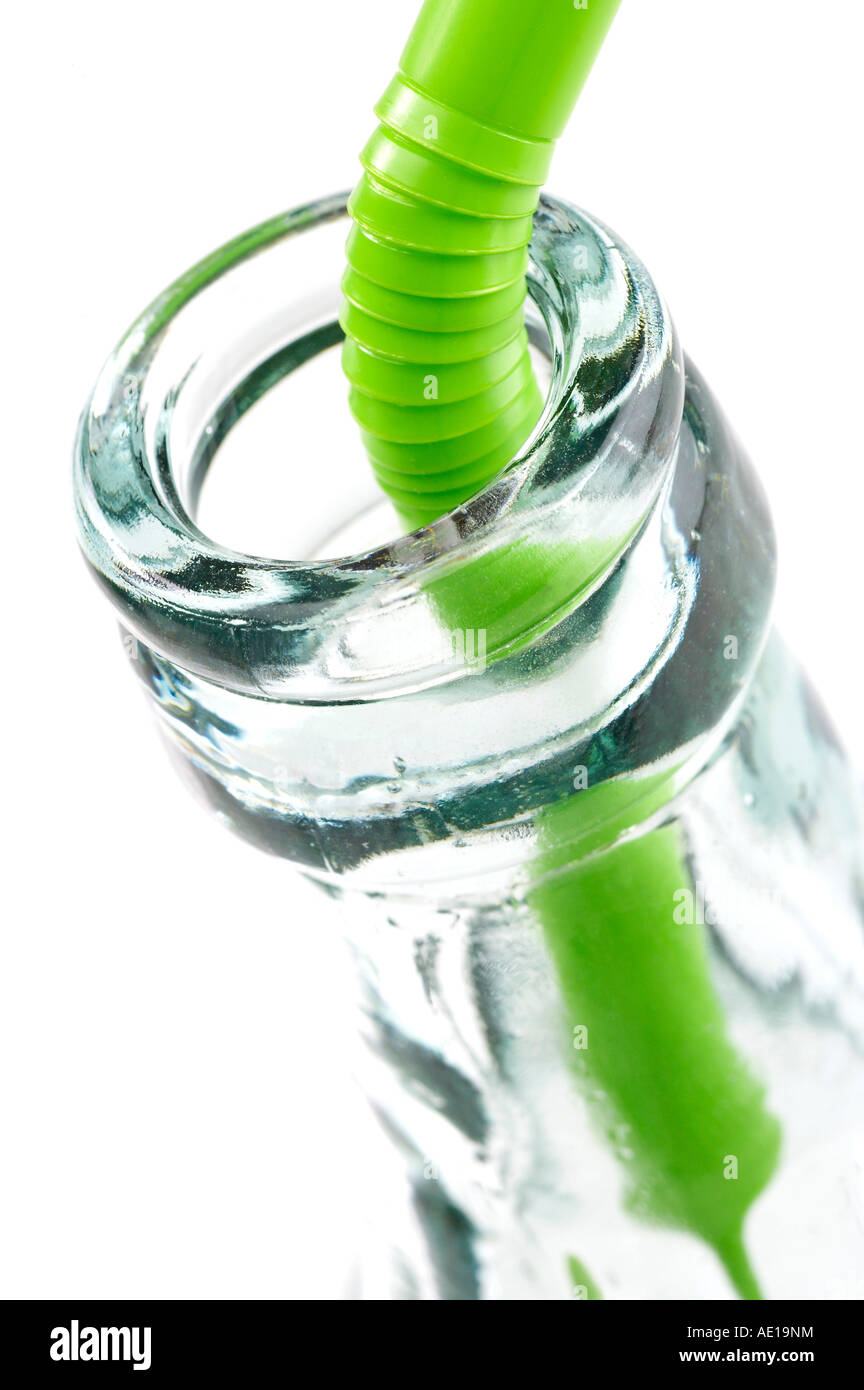 Coca cola bottle with a straw Stock Photo - Alamy