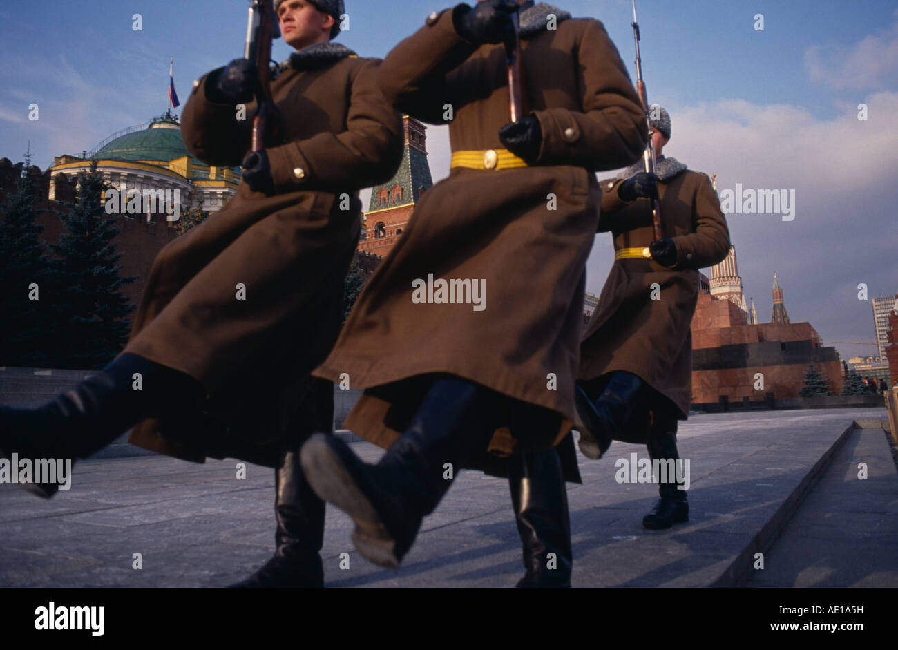RUSSIA Moscow Red Square The Kremlin Soldiers in changing guards ...