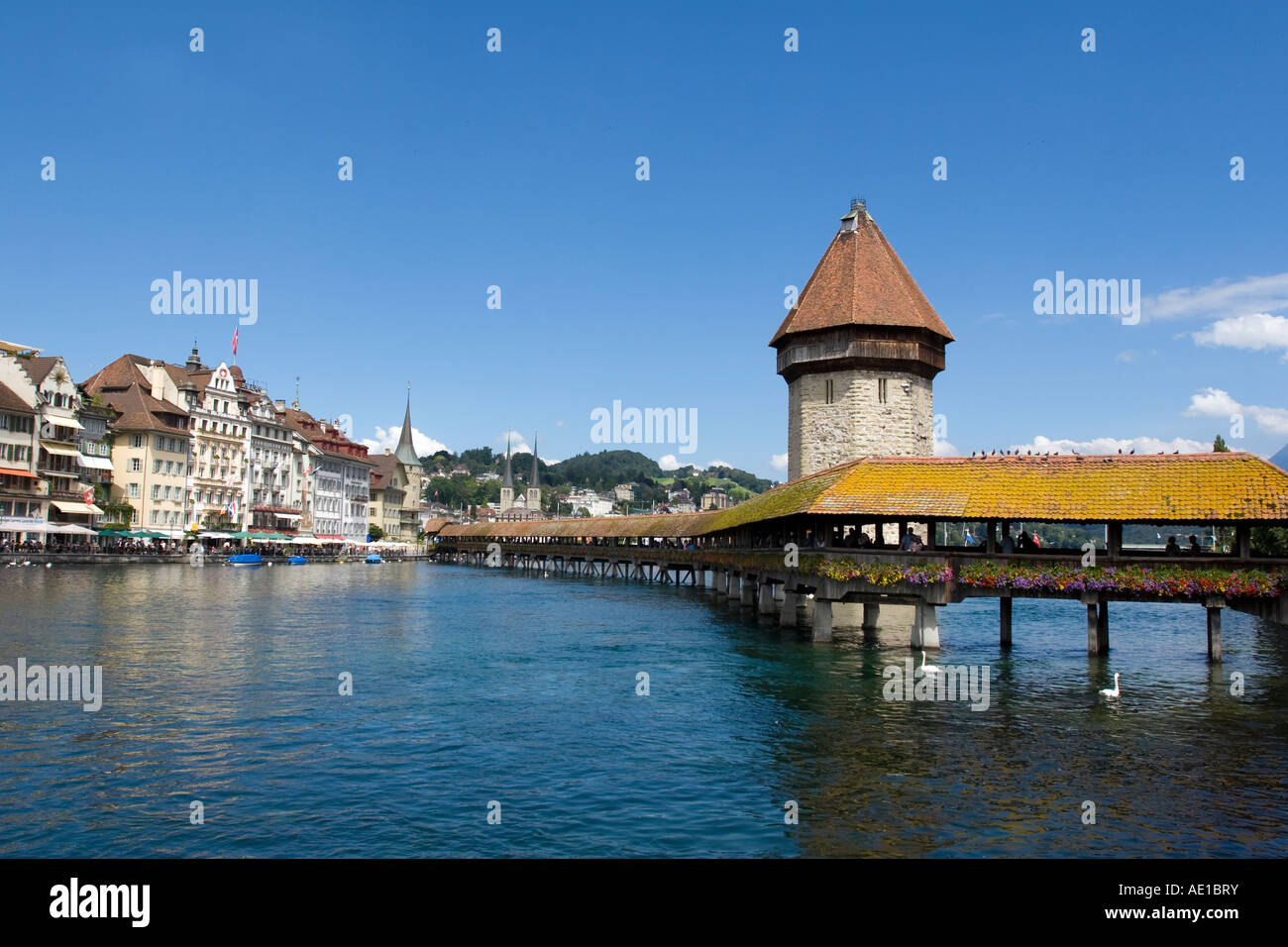 chapell bridge panorama Stock Photo - Alamy