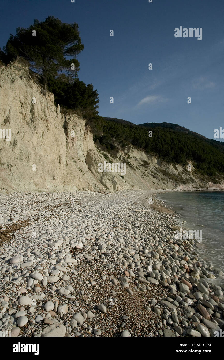 view of the adriatic riviera in the Conero national park in summer ...