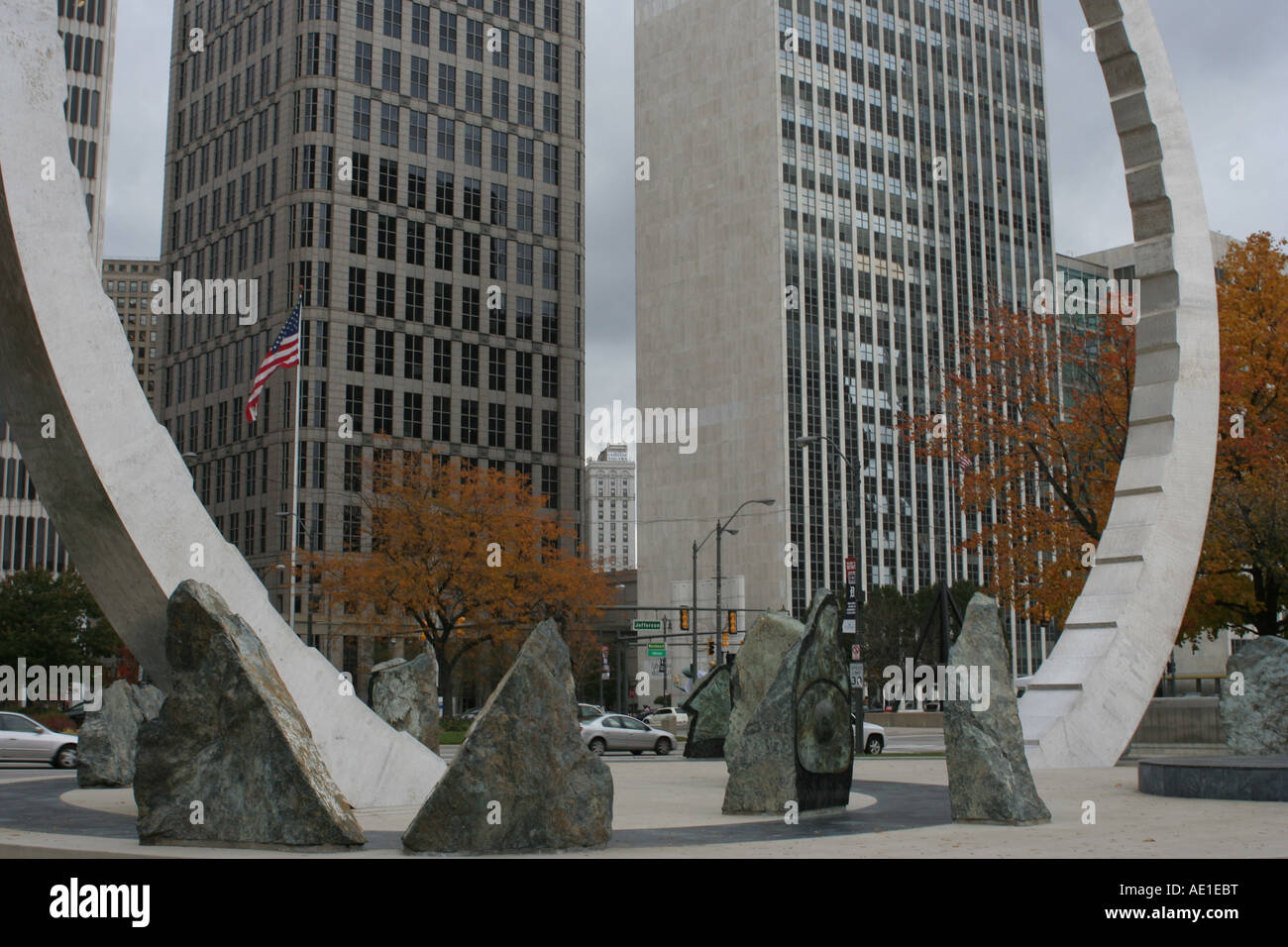 Michigan Labor Legacy Landmark Stock Photo - Alamy