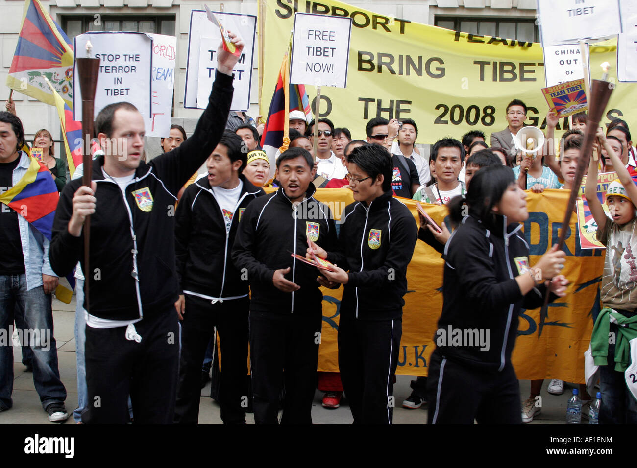 Team Tibet and suporters outside the Chinese Embassy one year before ...