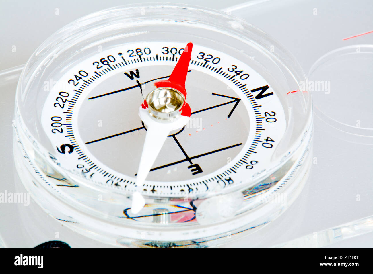 Baseplate orienteering compass Stock Photo - Alamy