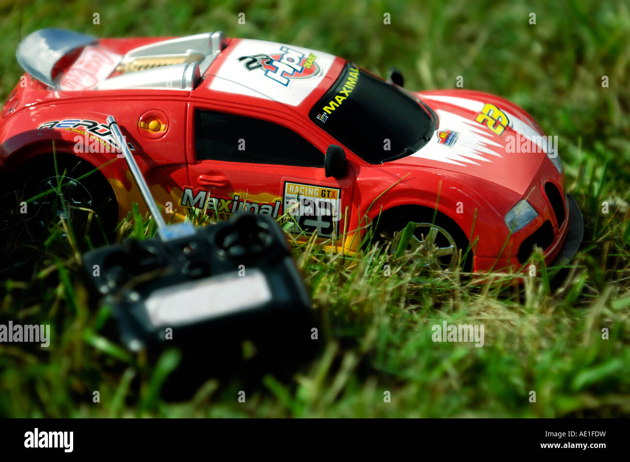 Red wireless remote control toy car Stock Photo - Alamy