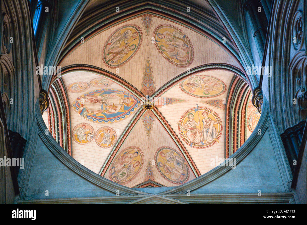 Detailed view of a section of restored ceiling at the Salisbury ...