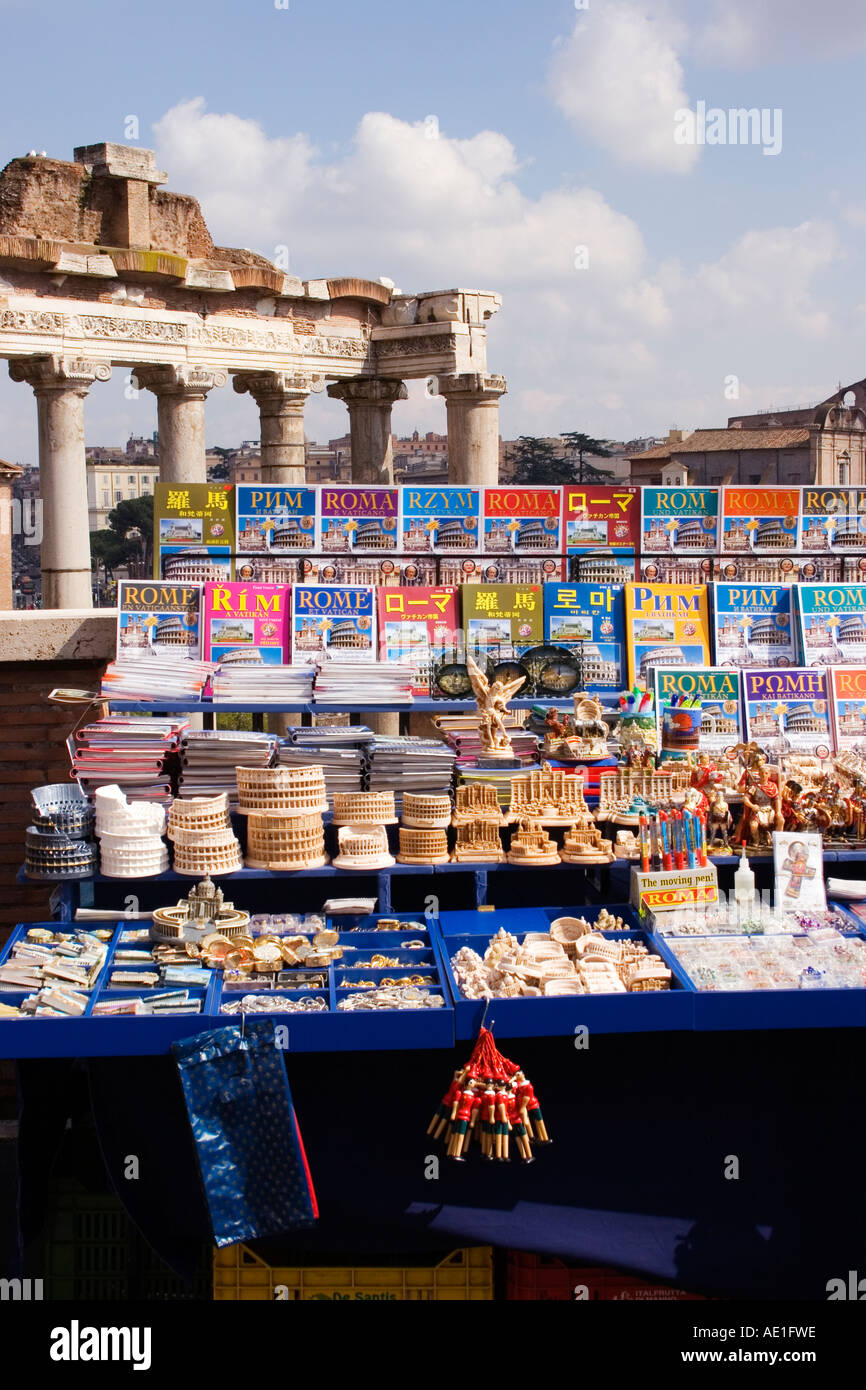 Market stall with souvenirs near forum Rome Italy Stock Photo - Alamy