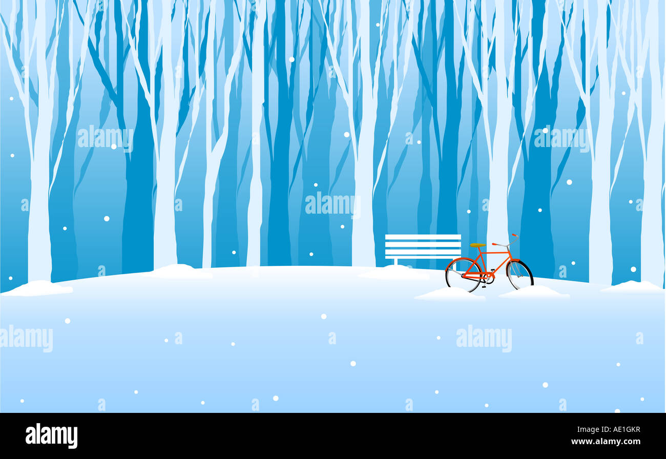 Trees in a row on a polar landscape Stock Photo - Alamy