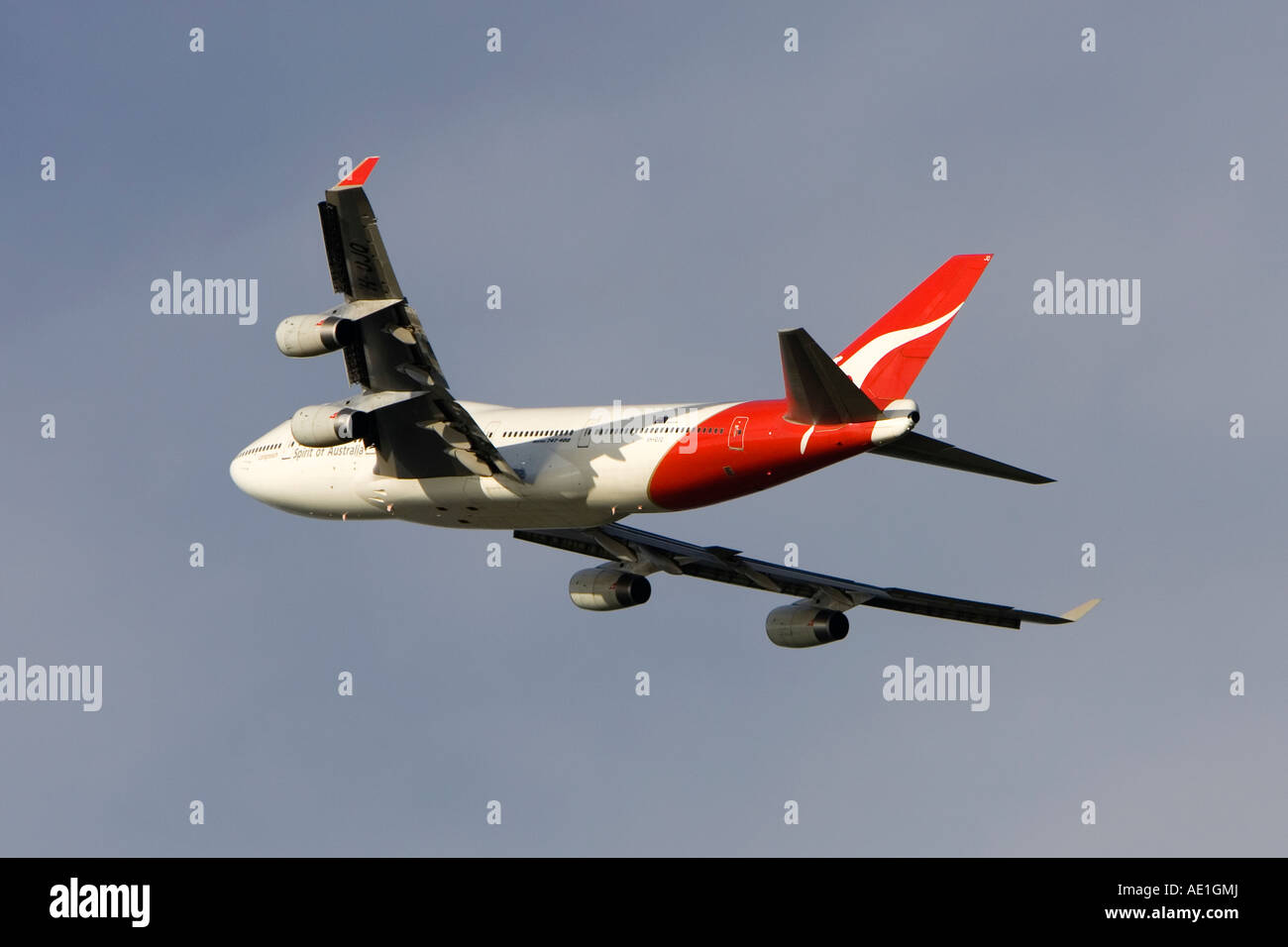 Commercial civil aviation boeing 747 Jumbo Jet Qantas Stock Photo - Alamy