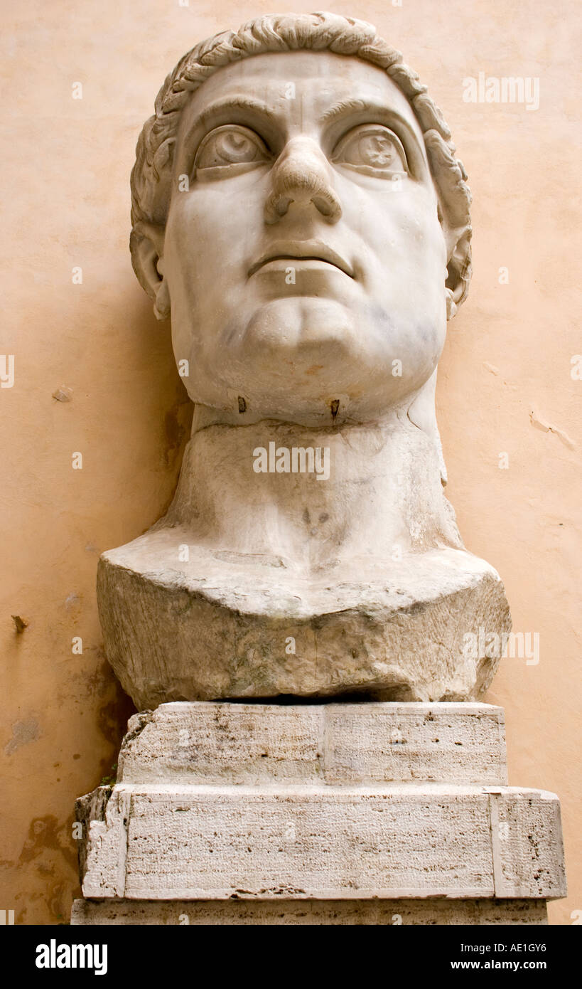 Colossal statue of head of Constantine I at Capitoline Museum Rome ...