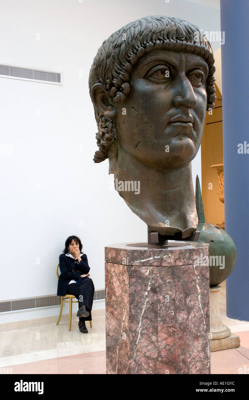Bronze head of Constantine I at Capitoline Museum Rome Stock Photo - Alamy