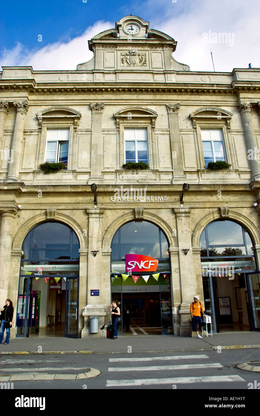 Reims, France, Train Station, Building, Front Entrance Facade Historic ...