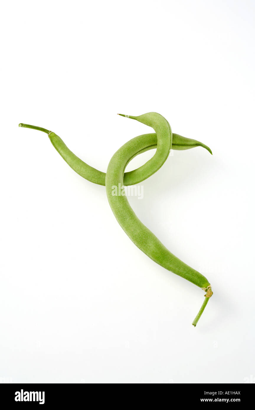 Green beans on white background Stock Photo - Alamy