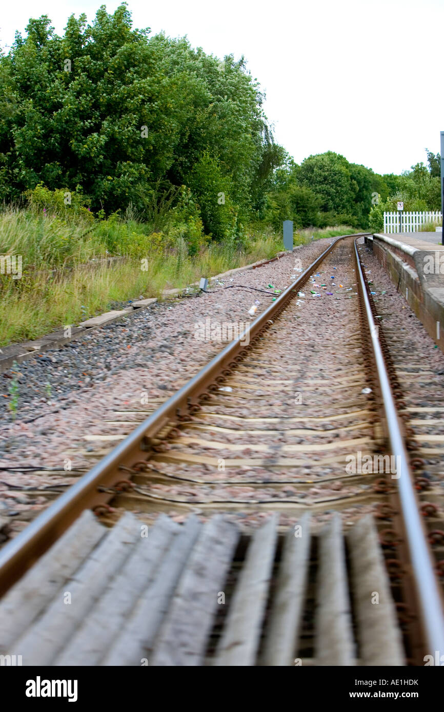 Railway crossing sleepers Stock Photo - Alamy