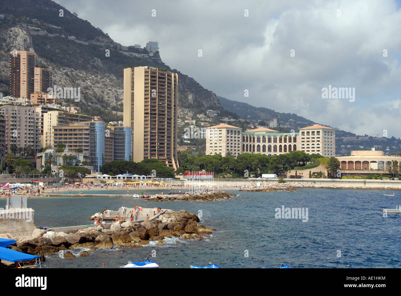 Beach View, Monte Carlo, Monaco Stock Photo - Alamy