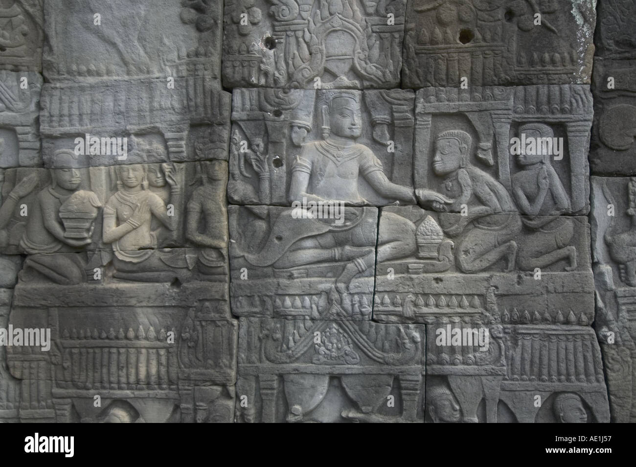 Bas relief sculpture Bayon Angkor Wat Cambodia Stock Photo - Alamy