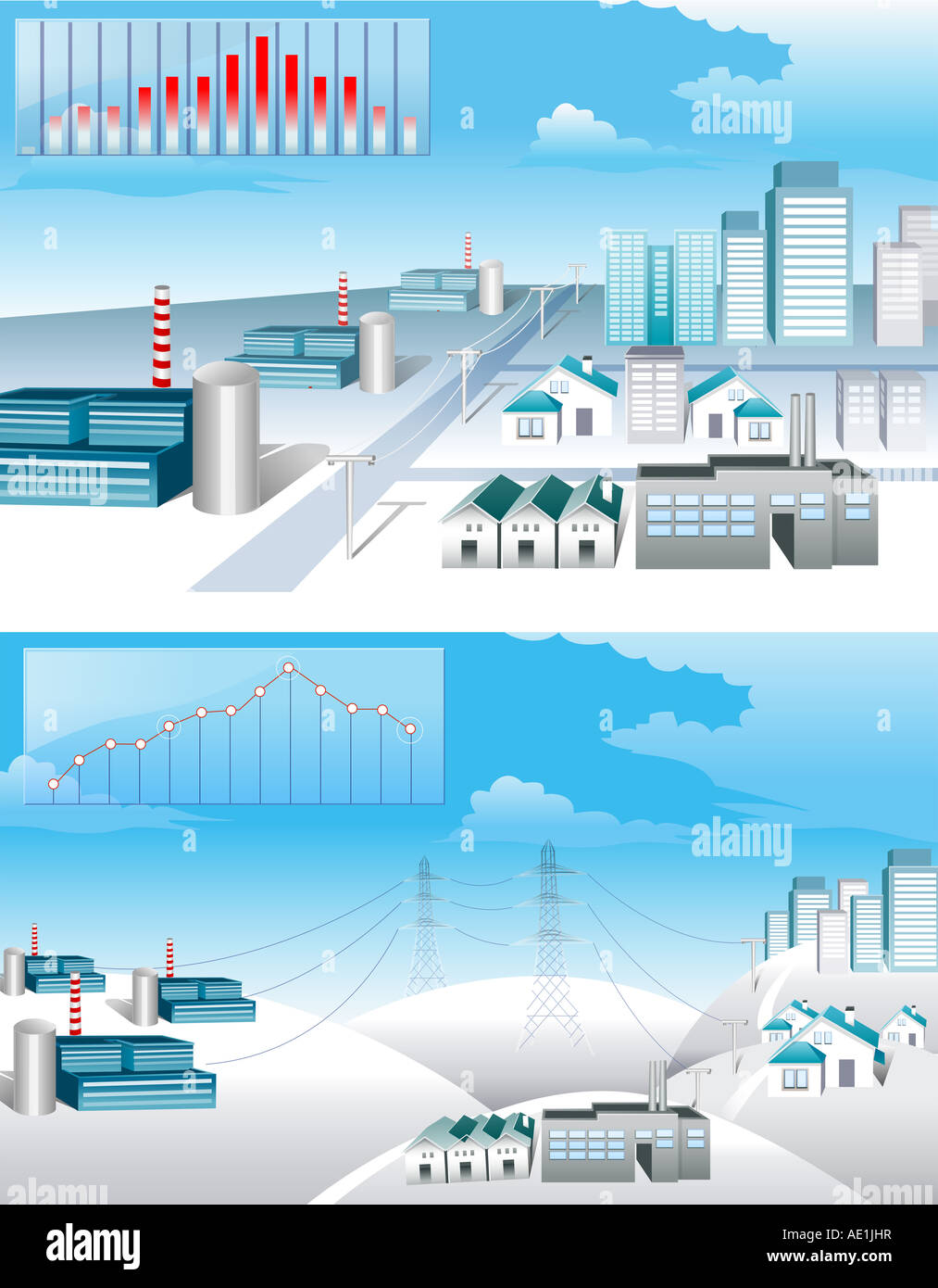 Montage of buildings Stock Photo - Alamy