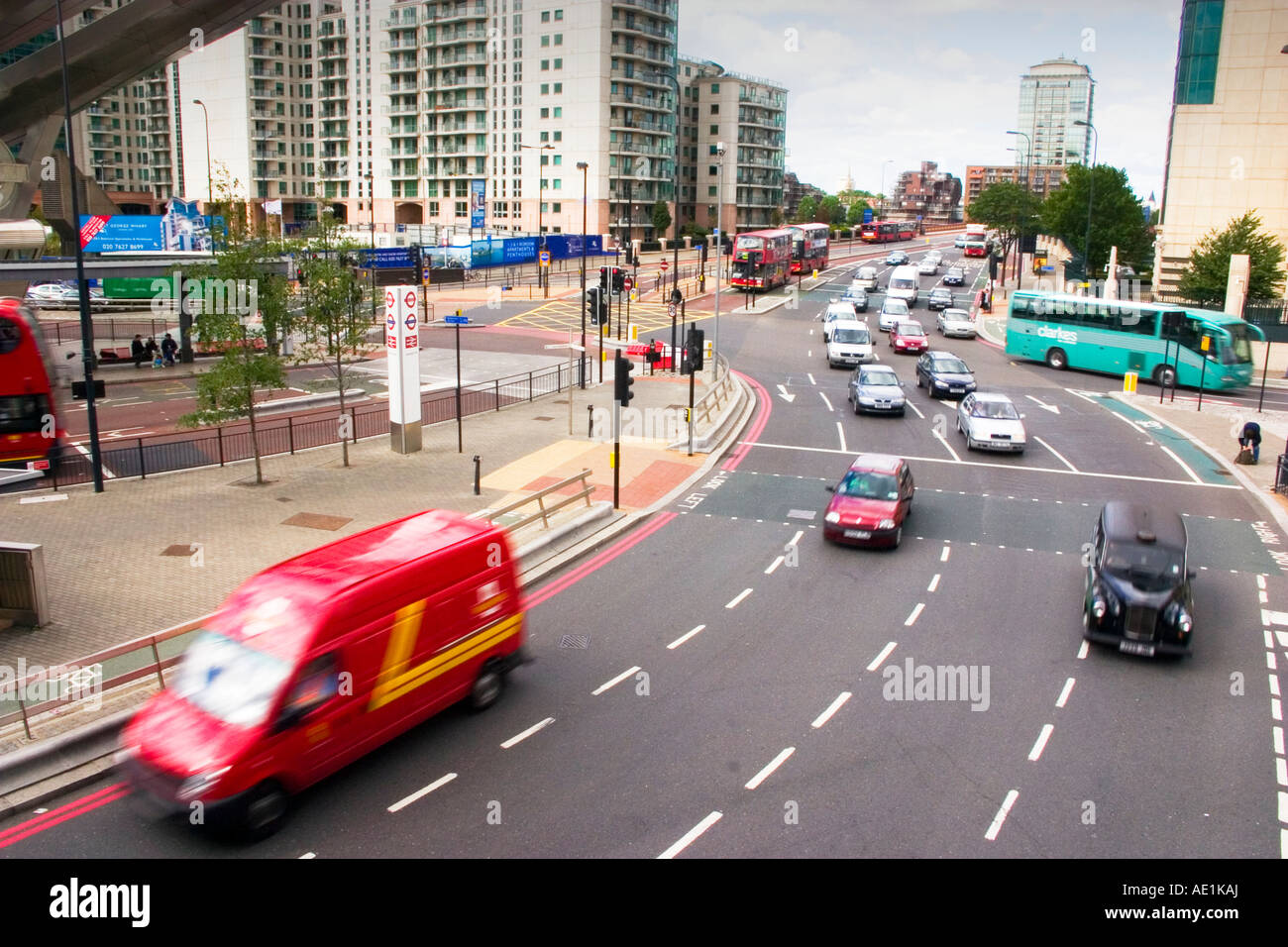 Vauxhall Cross A road side roundabout gyratory interection London with ...