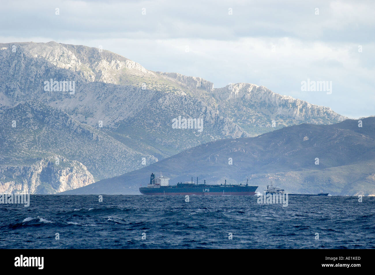 The Straits of Gibraltar The Mountains of Morocco and a view from Spain ...