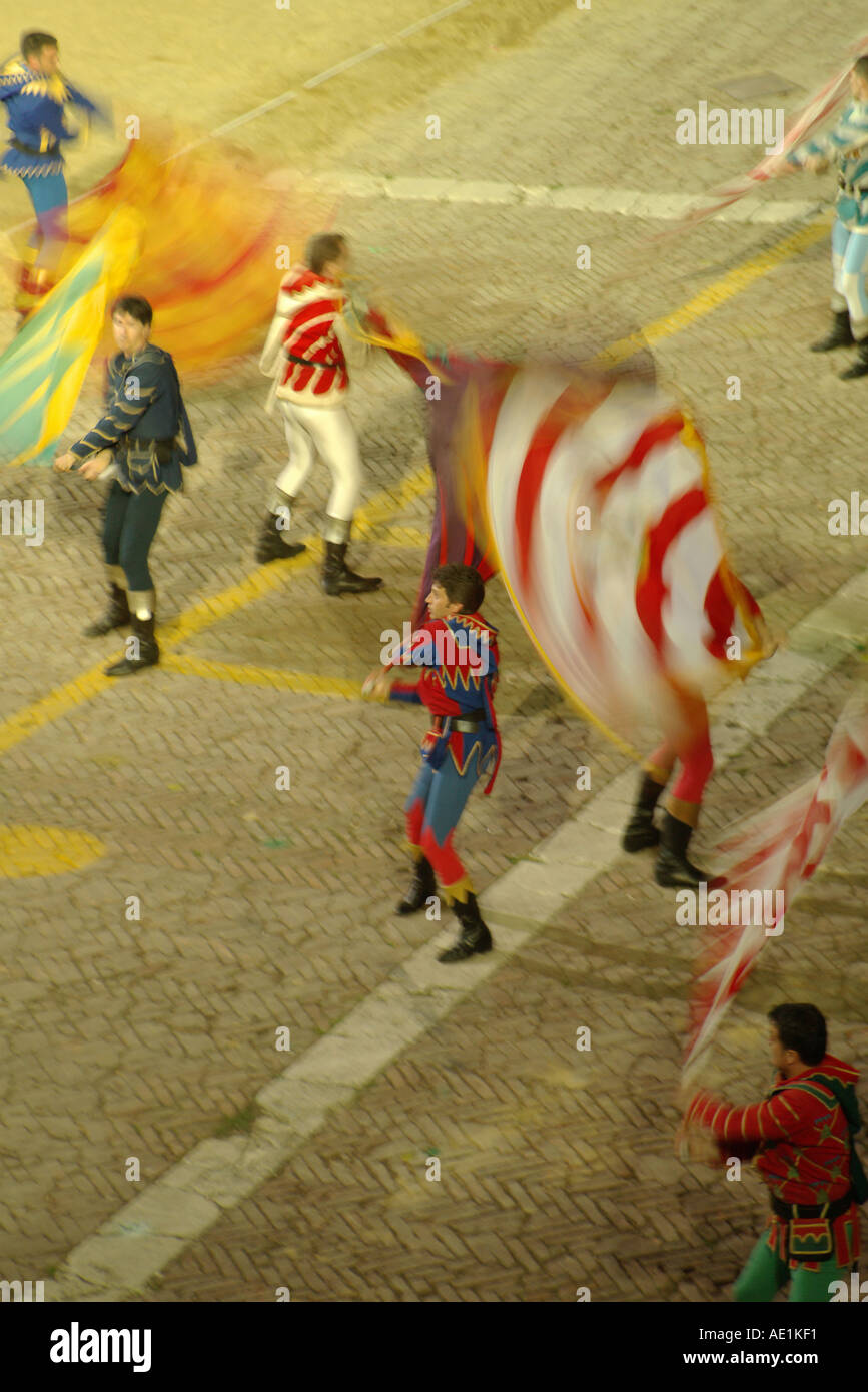 The flag throwers of Arezzo at the twice annual Giostra Stock Photo - Alamy