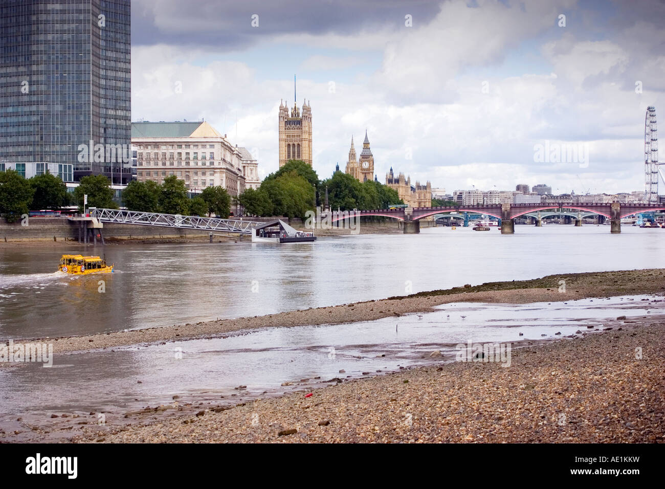 London Duck amphibious vehicle DUKW, Thames, Vauxhall, London, England ...