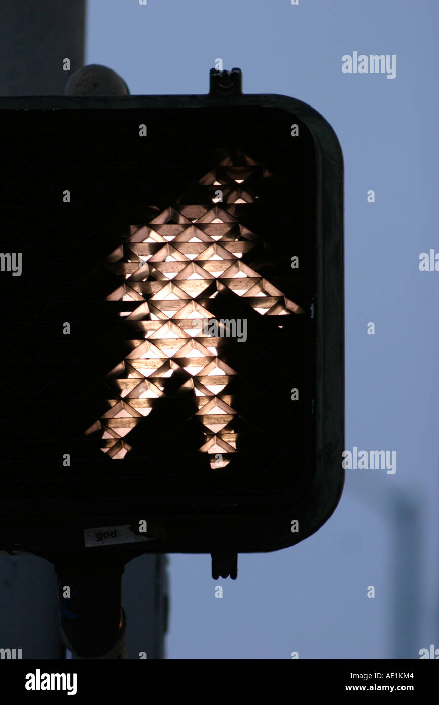 Lighted walk sign Stock Photo - Alamy