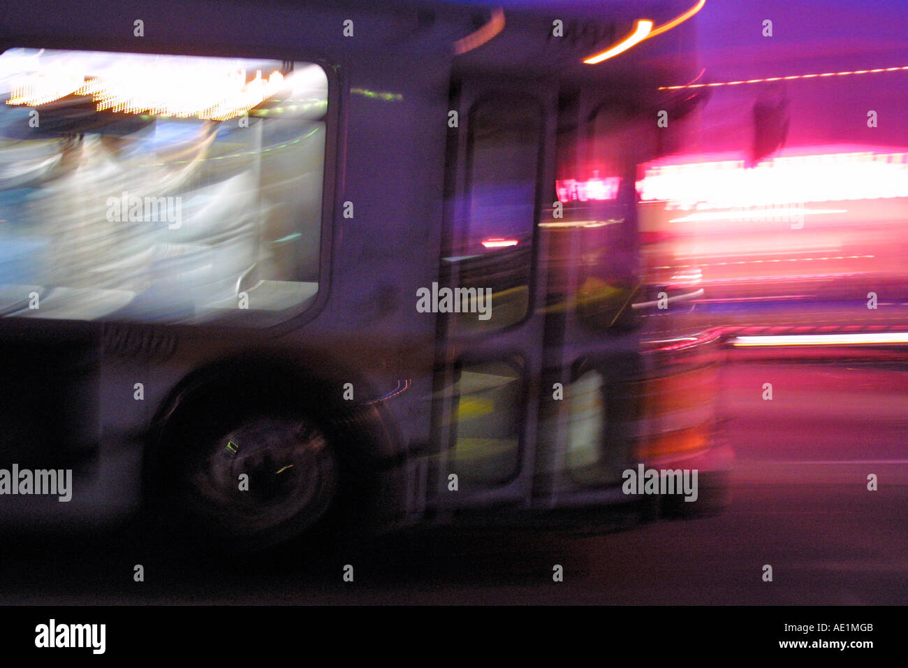 Fast moving bus blurred motion colorful background long exposure Stock ...