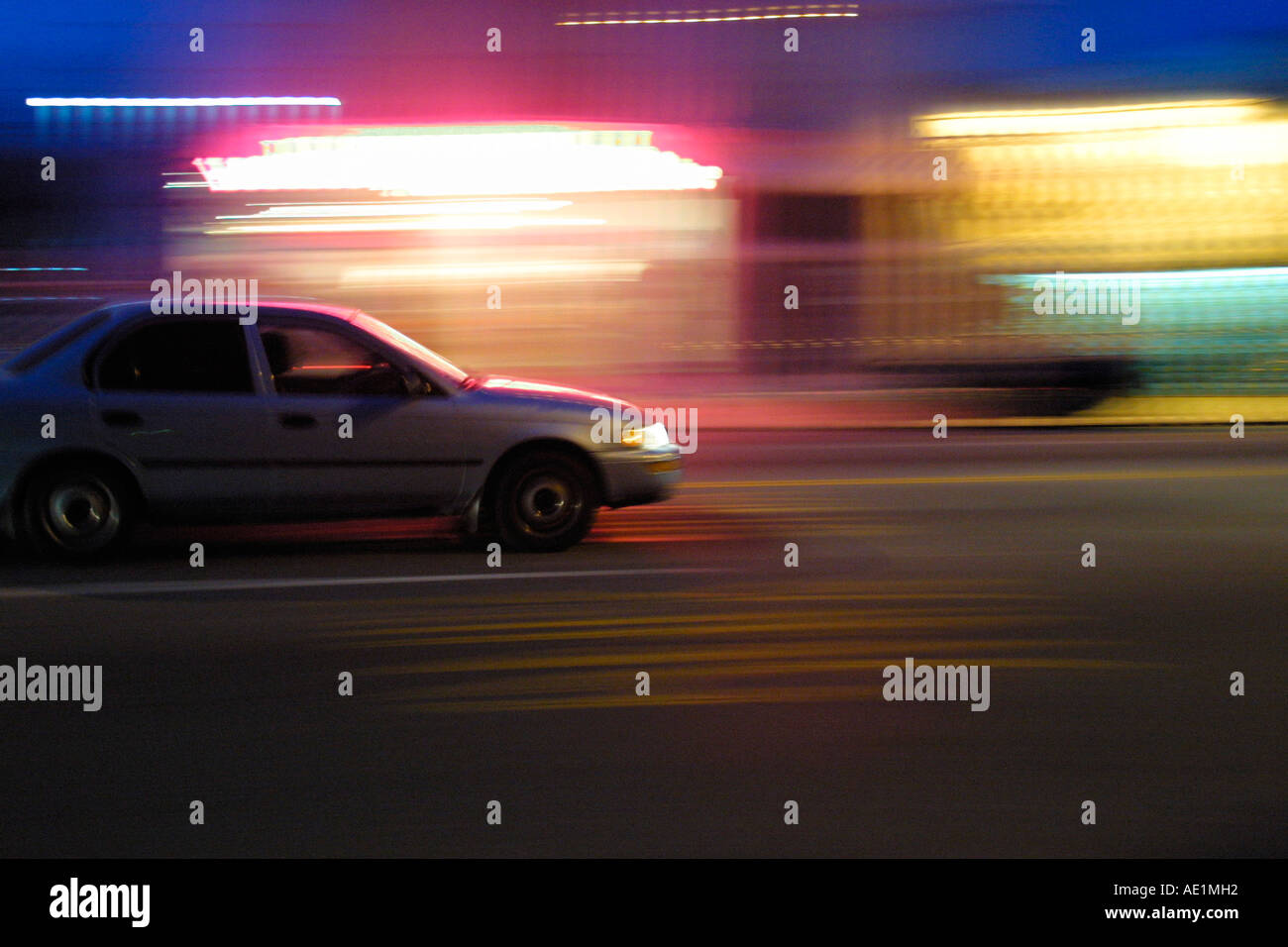 Fast moving car blurred motion colorful background long exposure Stock ...
