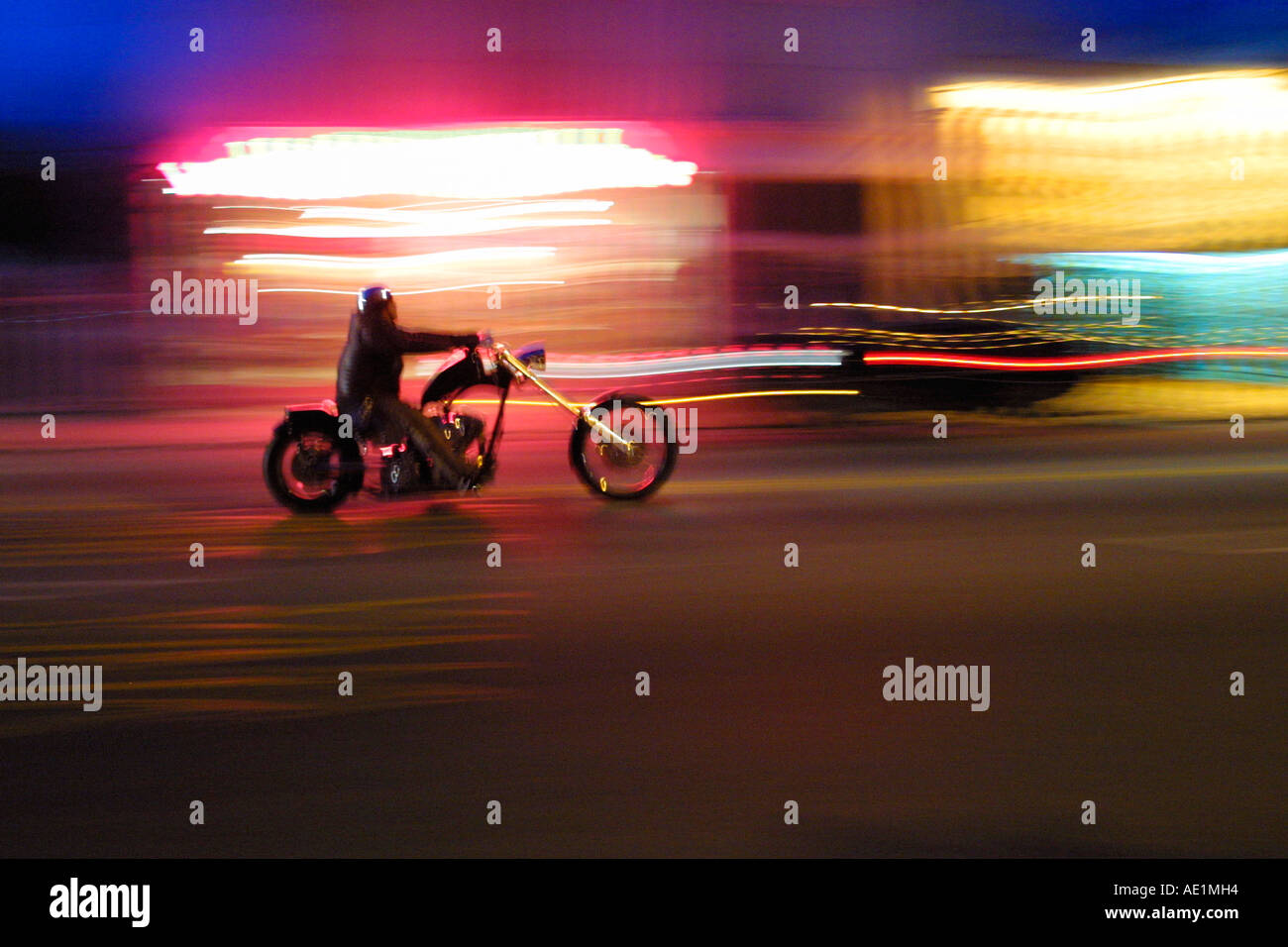 Fast moving chopper blurred motion colorful background long exposure ...