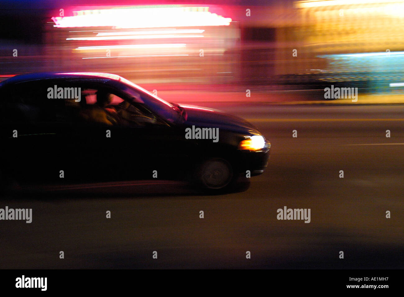 Fast moving car blurred motion colorful background long exposure Stock ...