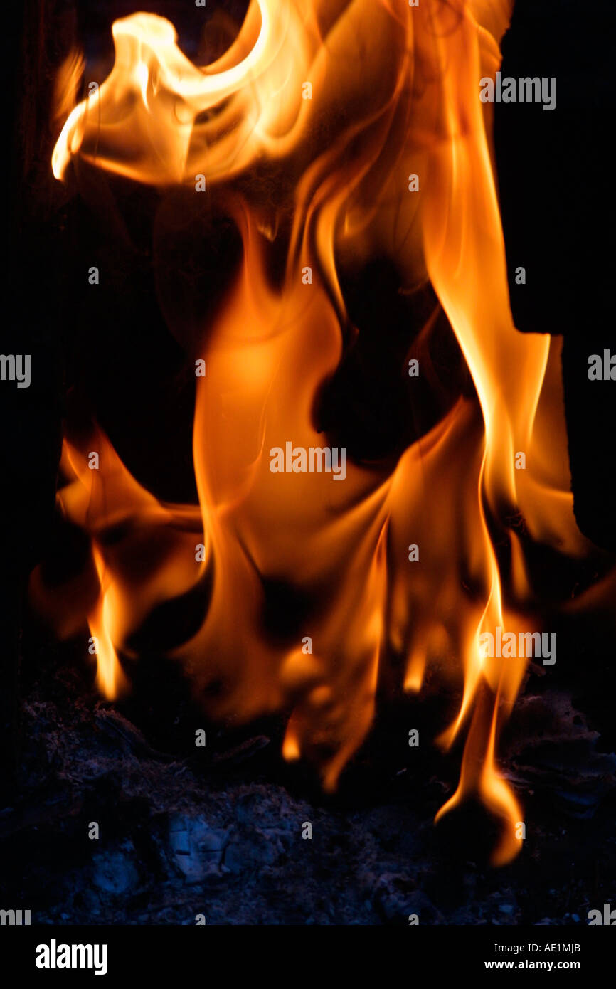 Flames of fire captured at fast shutter speed Stock Photo - Alamy