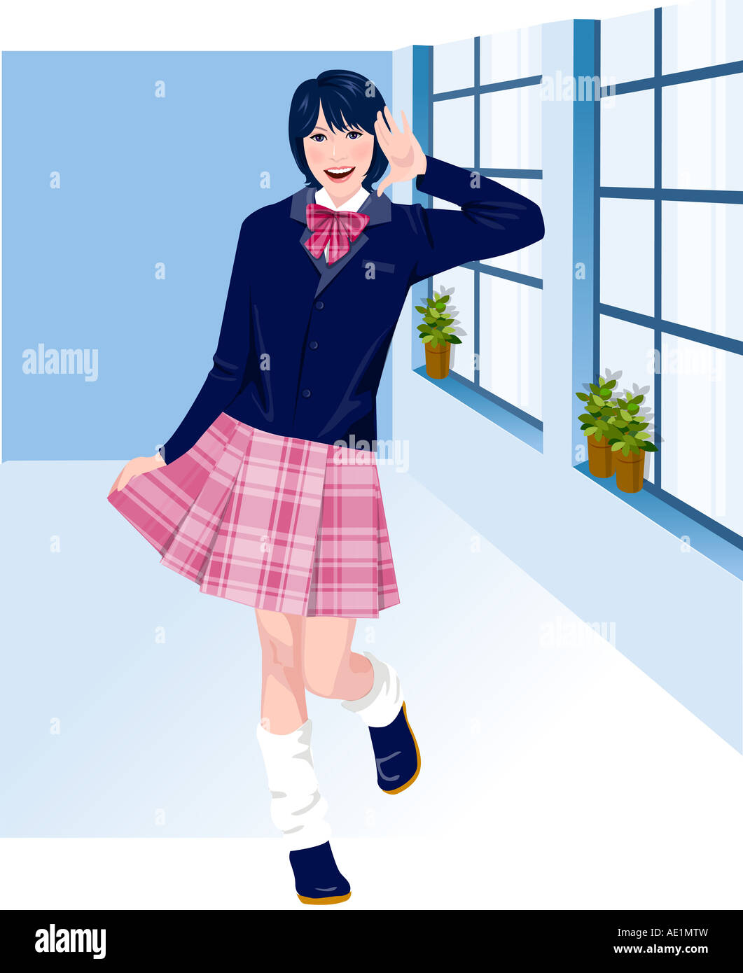 Portrait of a teenage girl saluting Stock Photo - Alamy