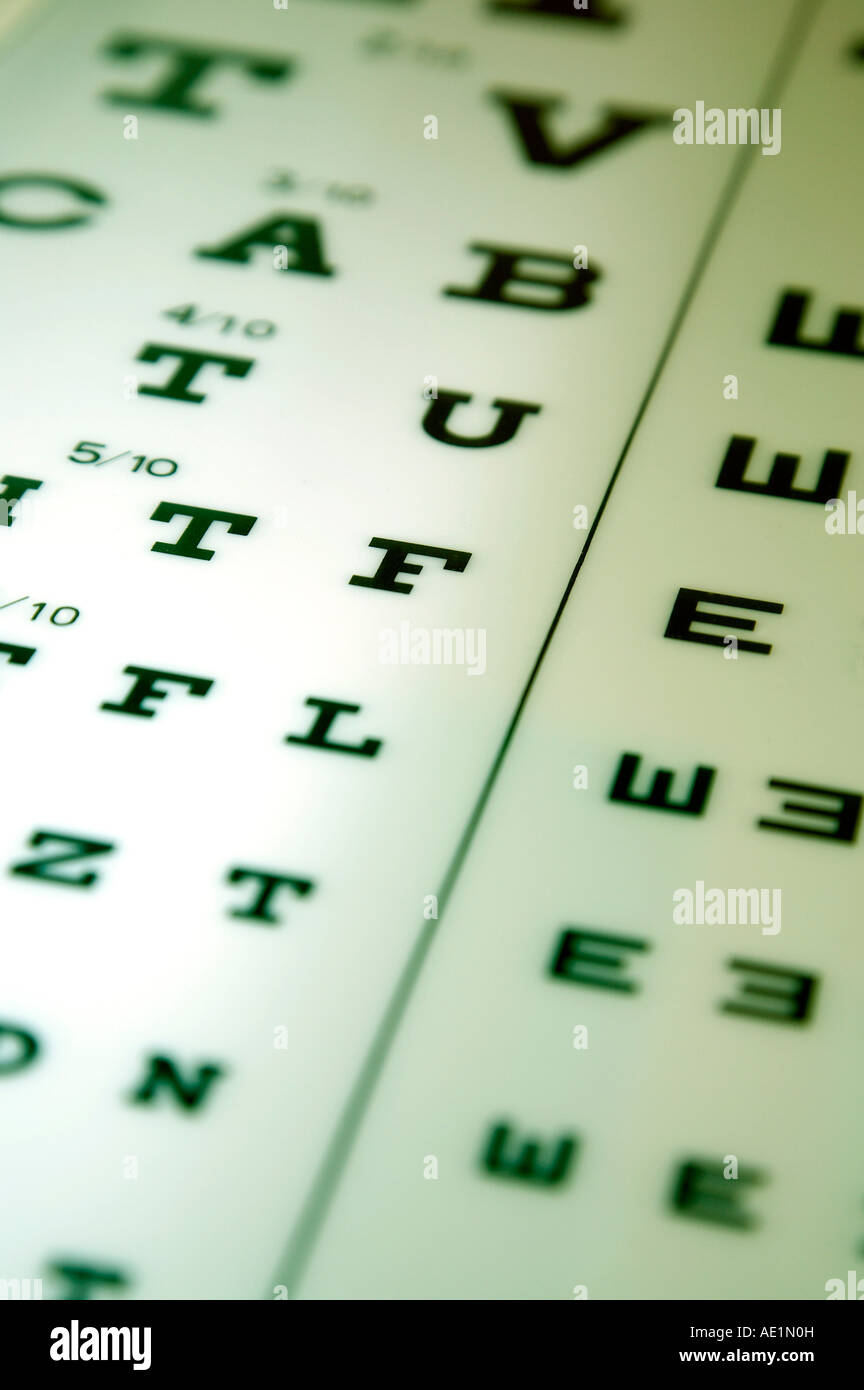 Chart to test sight Stock Photo - Alamy