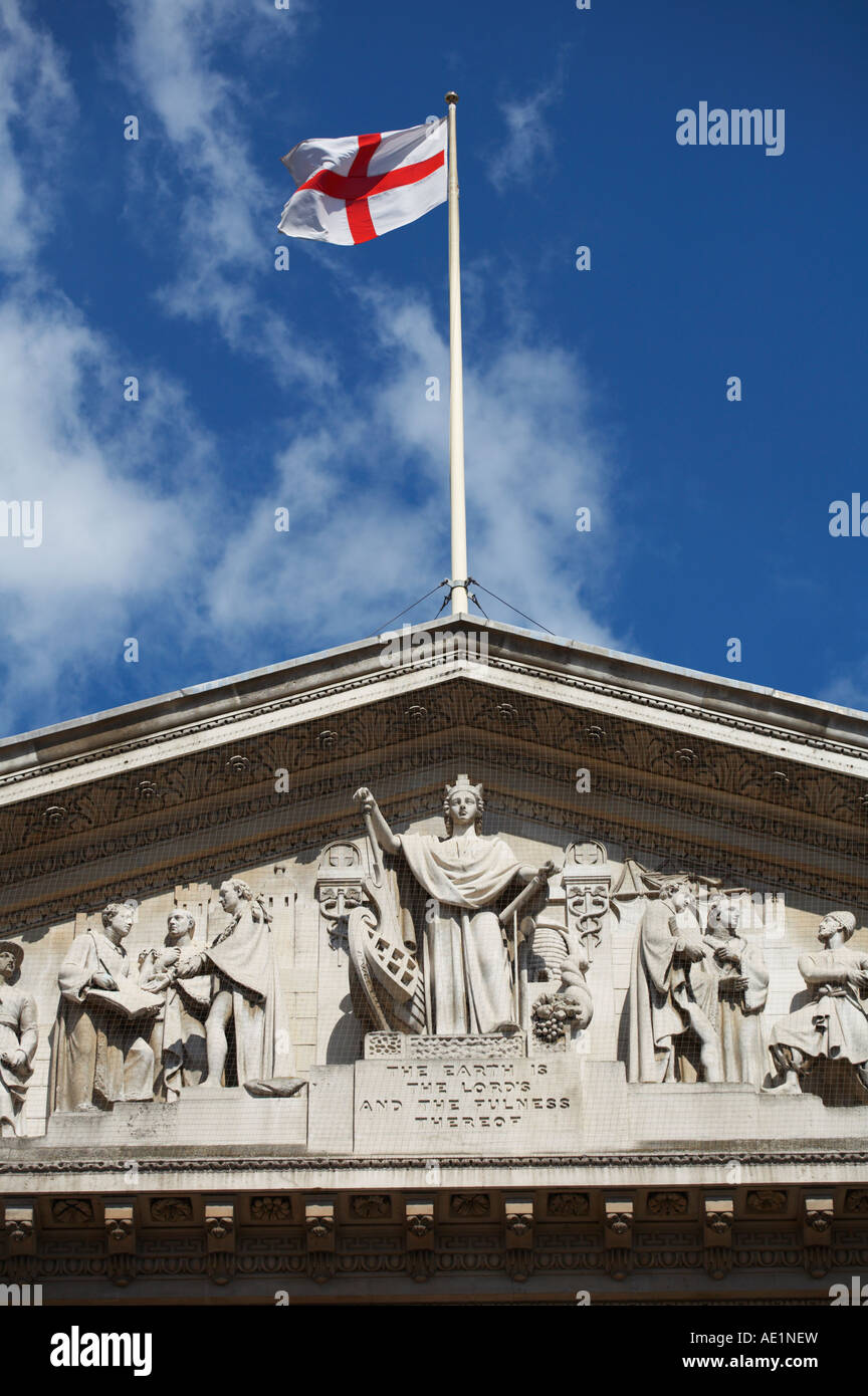 English flag flying above Royal Exchange, London, England Stock Photo ...