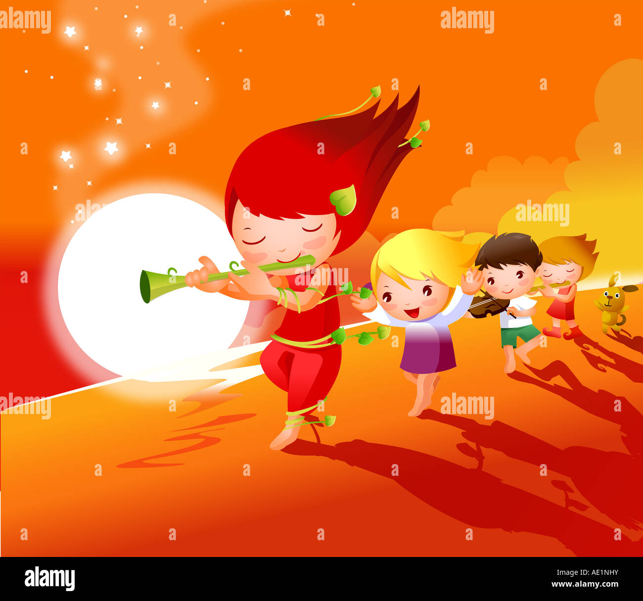 Row children violin hi-res stock photography and images - Alamy