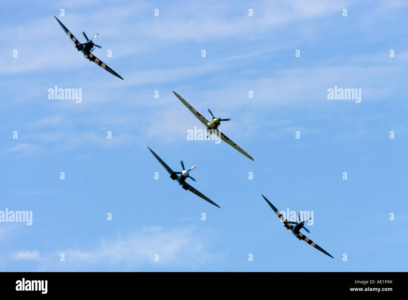 Supermarine Spitfire war birds display four spits and the last one on ...