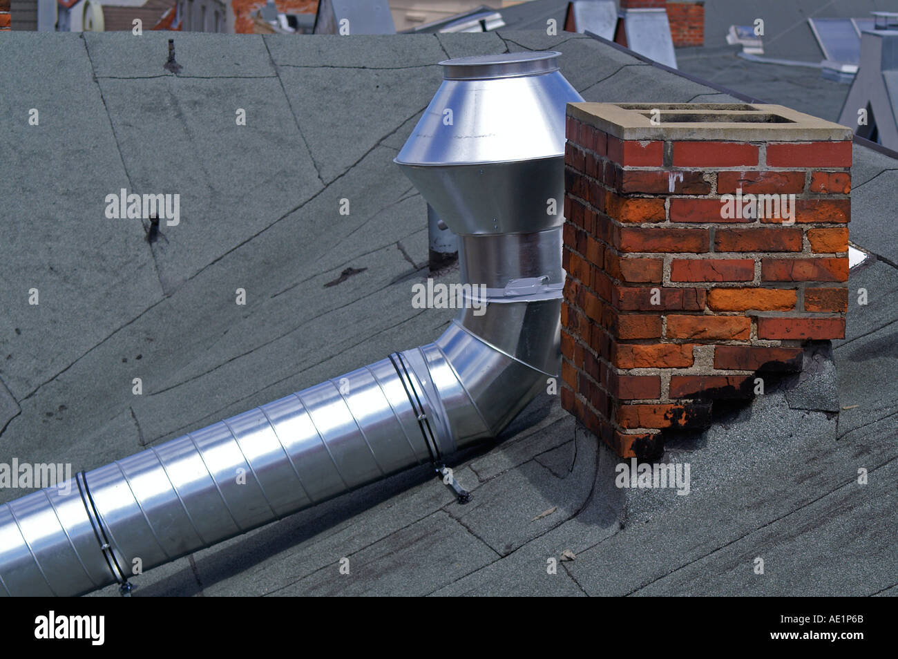 roof with chimney Stock Photo - Alamy