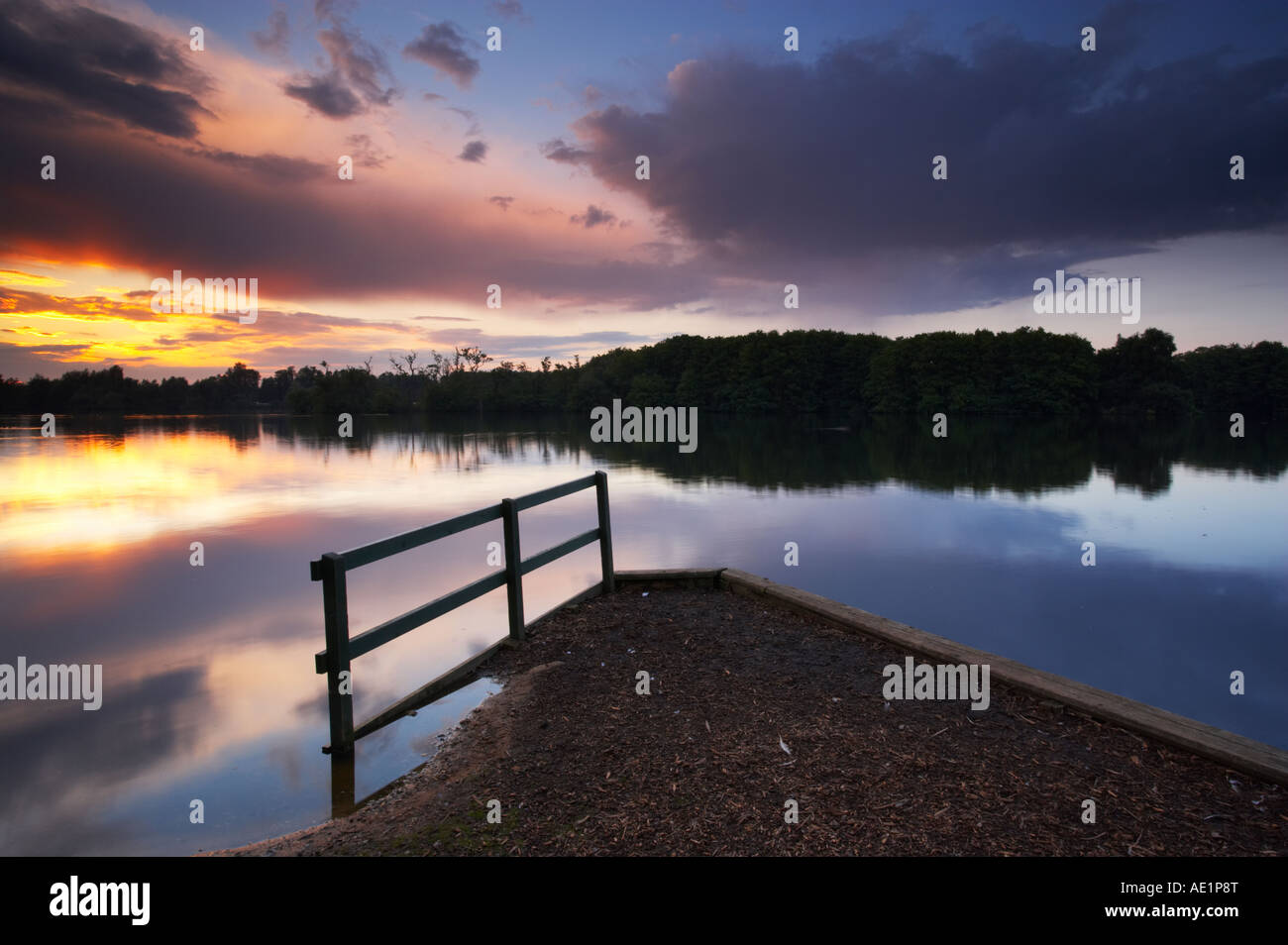 Salhouse Broad in the Norfolk Broads at twilight in summer Stock Photo ...