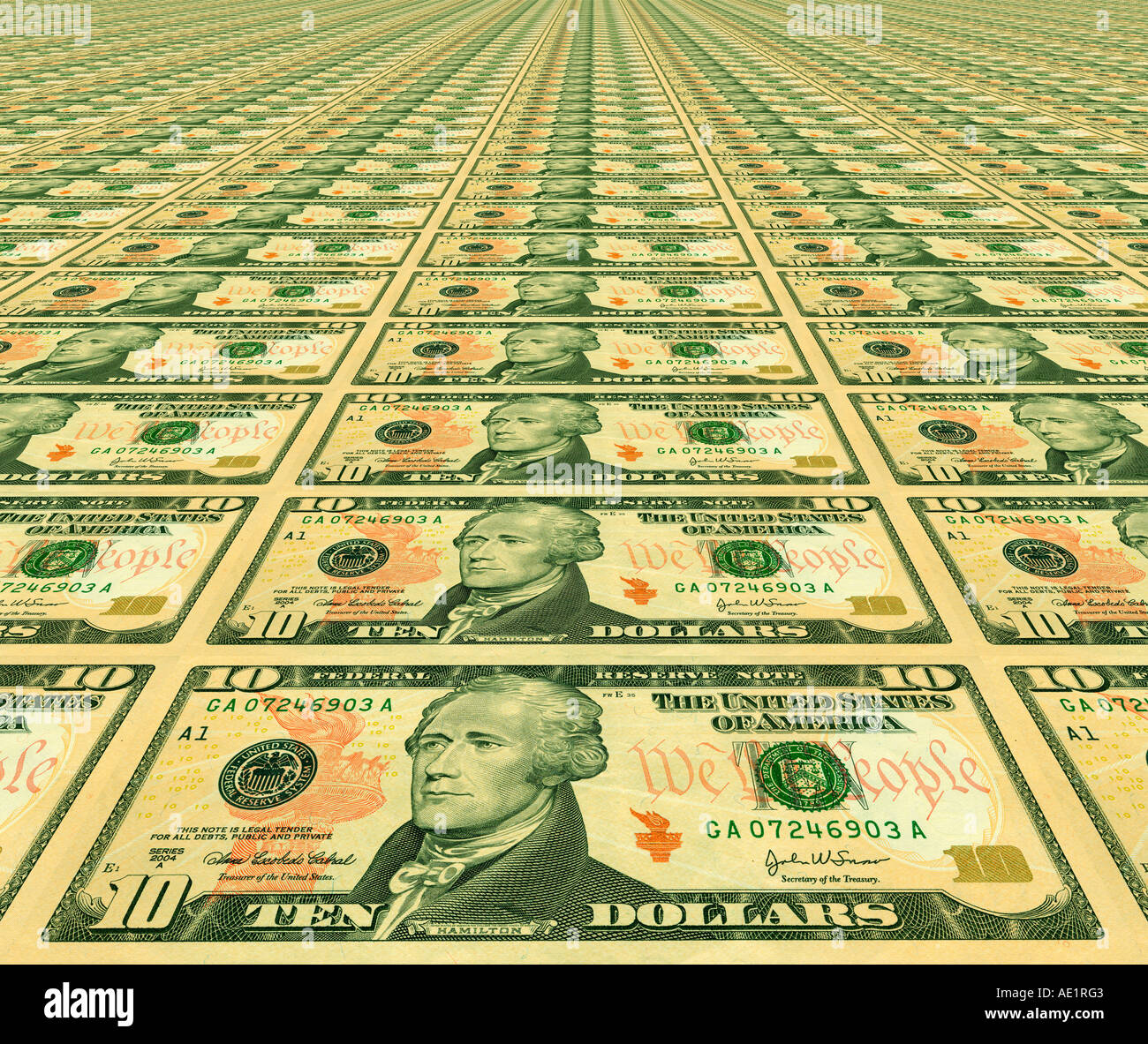 Dollar bills usa tiled infinity hi-res stock photography and images - Alamy