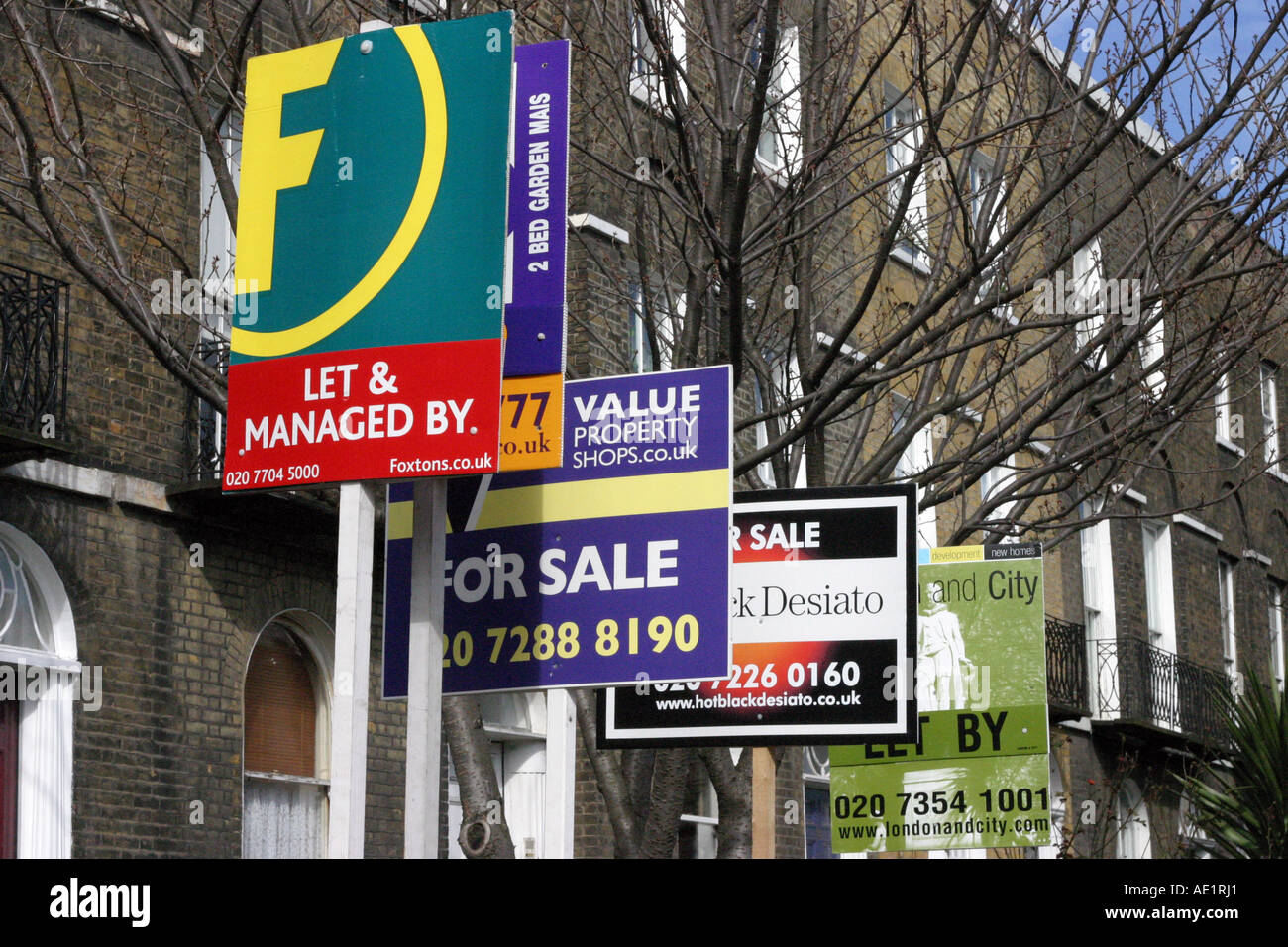 for sales signs on street in London UK Stock Photo - Alamy