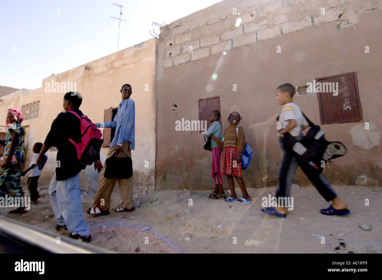 Mauritanians walking the streets of Nouackchott the capital city of ...