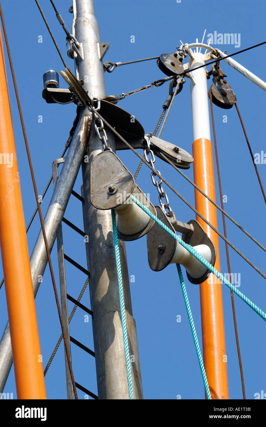 Mast of a fishing boat Stock Photo - Alamy