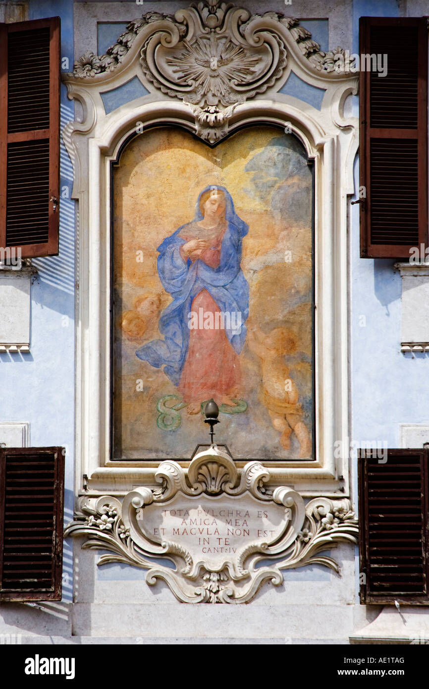 One of the many colorful murals around the city of Rome Italy Stock ...