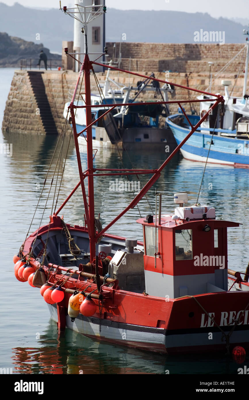 SCALLOP FISHING BOATS ERQUY FISHING HARBOUR BRITTANY FRANCE Stock Photo ...