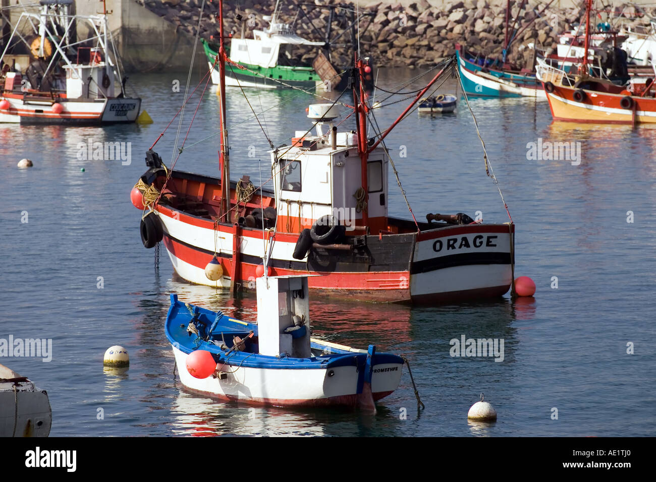 SCALLOP FISHING BOATS ERQUY FISHING HARBOUR BRITTANY FRANCE Stock Photo ...