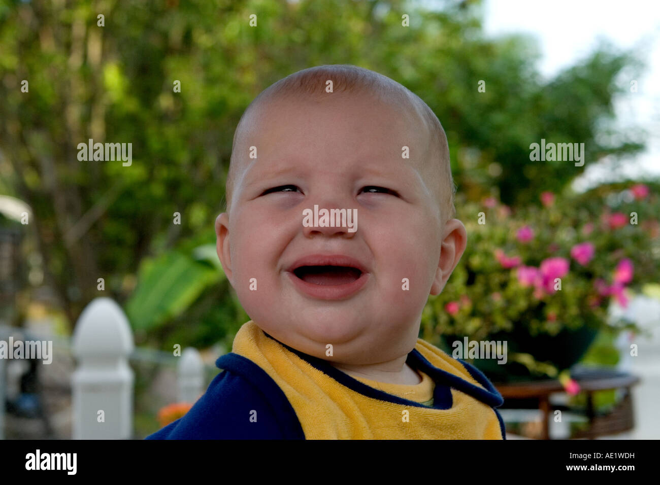 Infant Male Child Head and Shoulders Crying Stock Photo - Alamy